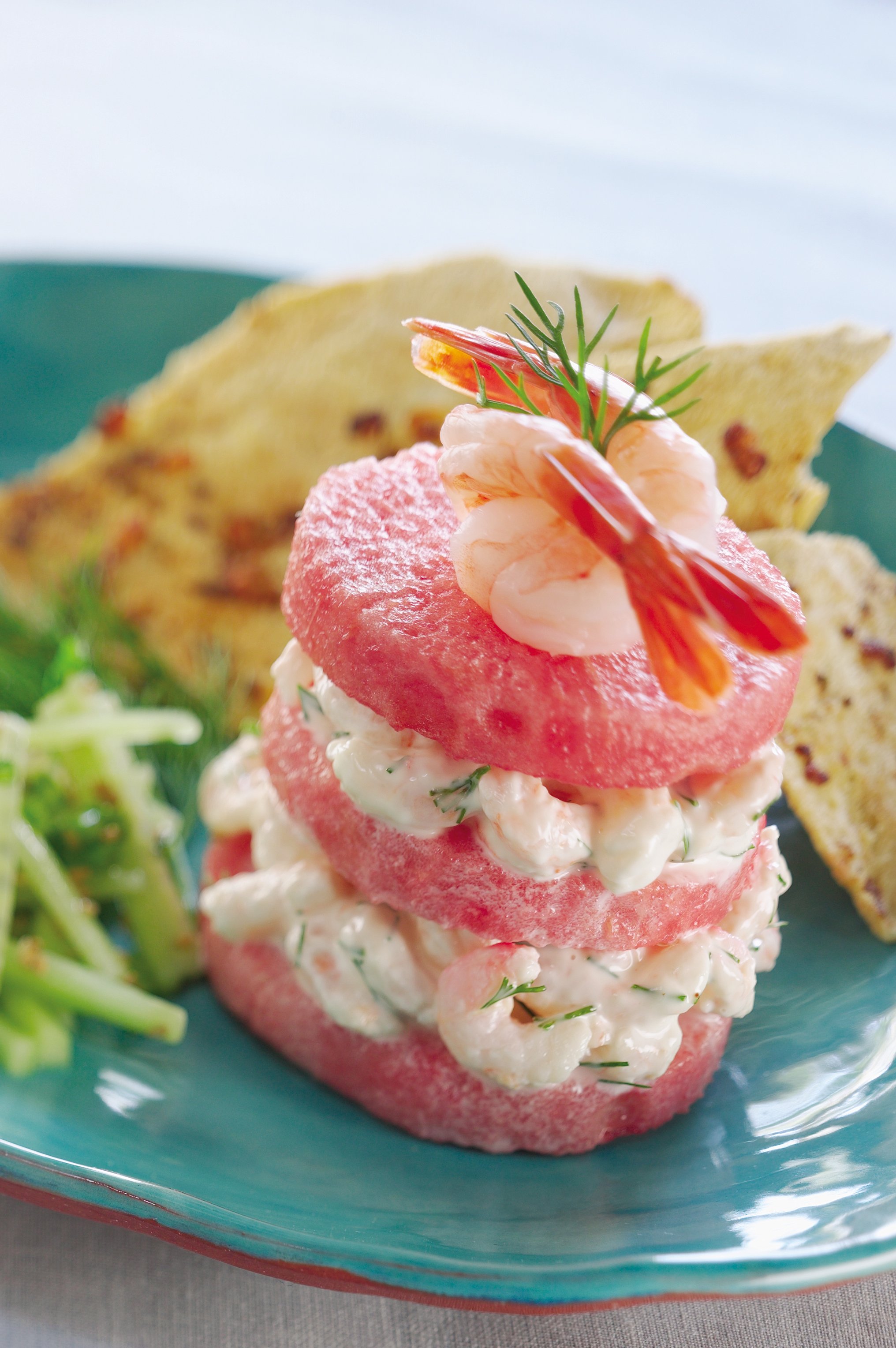 Dilled Baby Shrimp & Watermelon Napoleons | Delicious and Quick Recipes