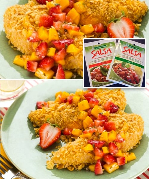 Oven Baked Chicken Tenders with Strawberry Mango Salsa | Recipes ...