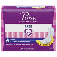 Poise - Poise, Fresh Protection - Pads, Ultra Absorbent, Long (24 count ...