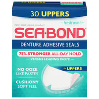 Sea-Bond - Sea-Bond, Denture Adhesive Seals, Uppers, Fresh Mint (30 ...