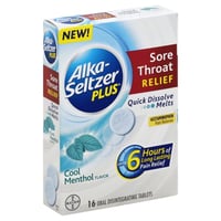 Alka Seltzer - Alka Seltzer Sore Throat Relief, Oral Disintegrating ...