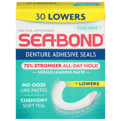 Sea-Bond - Sea-Bond, Denture Adhesive Seals, Lowers, Fresh Mint (30 ...