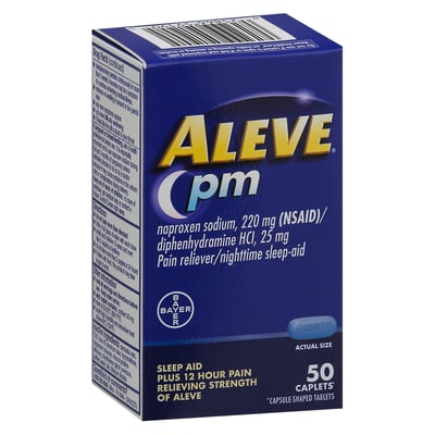 ALEVE - Aleve Pm Pain Relief & Nighttime Sleep Aid 220 Mg Caplets 50 ...