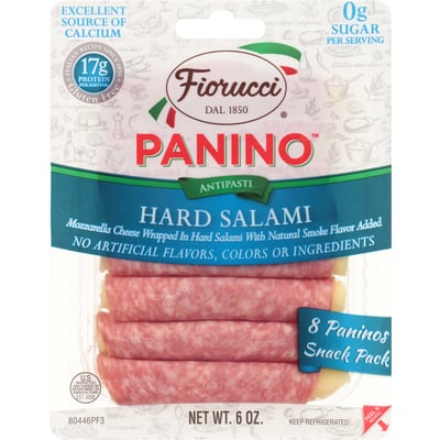 FIORUCCI - Fiorucci Panino Antipasti Hard Salami Snack Pack 8 Count (6 ...