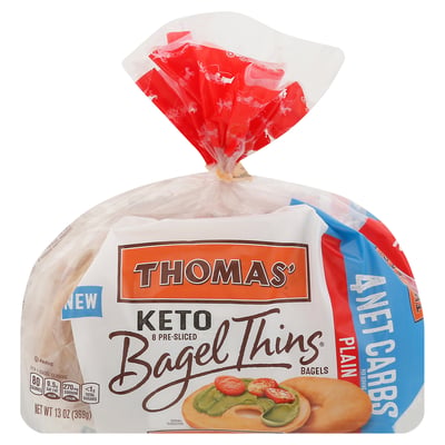 Thomas' - Thomas', Bagel Thins - Bagels, Keto, Plain, Pre-Sliced (8 ...