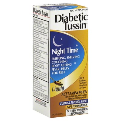 Diabetic Tussin - Diabetic Tussin Cold & Flu, Night Time, Liquid (4 oz ...