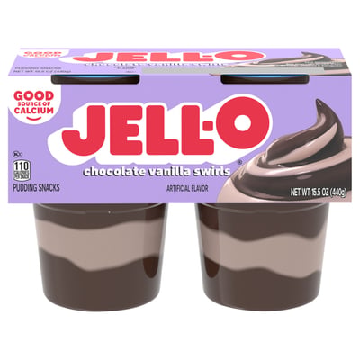 Jell-O - Jell-O, Pudding Snacks, Chocolate Vanilla Swirls (4 count ...